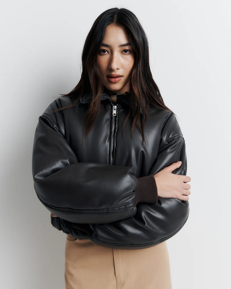 ROMY Padded Bomber Jacket - Chocolate – Homeroom Design