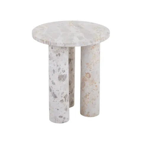 Marco Marble Side Table - Taupe – Homeroom Design