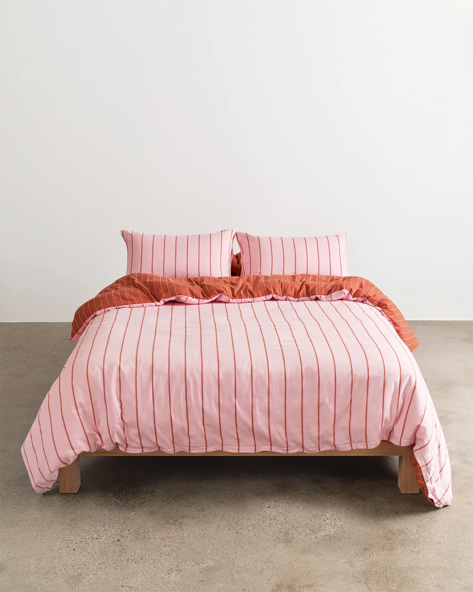 Hommey Quilt Cover Organic Cotton - Rose/Sienna – Homeroom Design