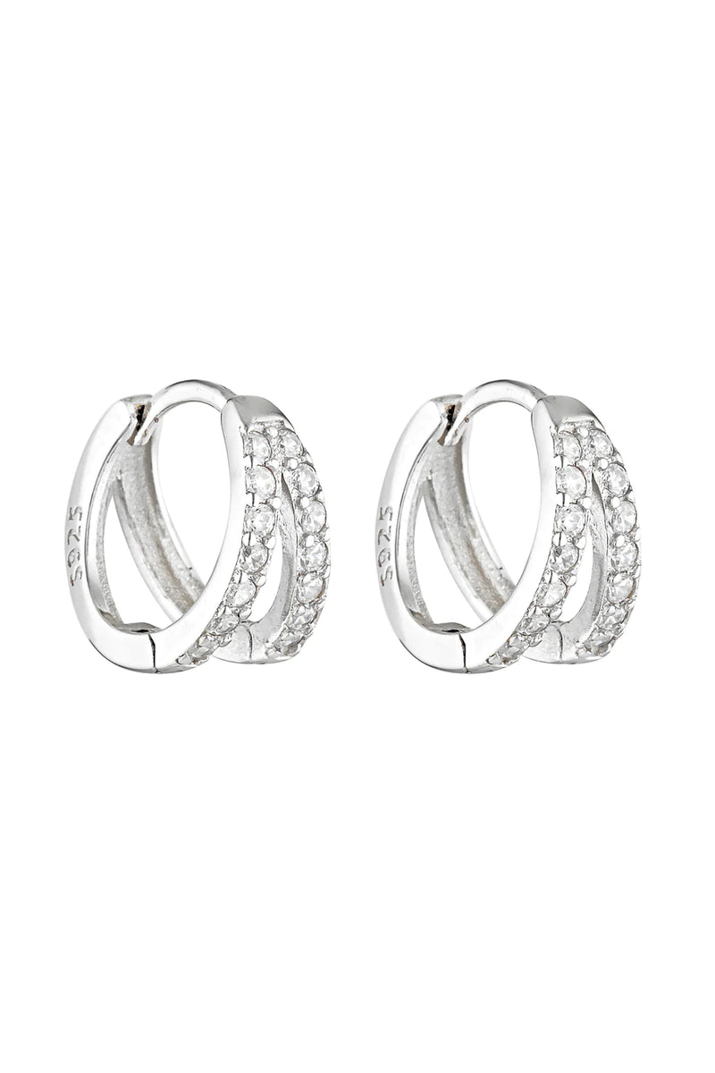 Porter Jewellery Double Angel Huggies - Sterling/Clear – Homeroom Design